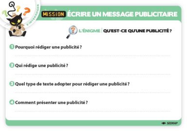 Le message publicitaire – Ecole Primaire Jeanne d'Arc – Pacy-sur-Eure