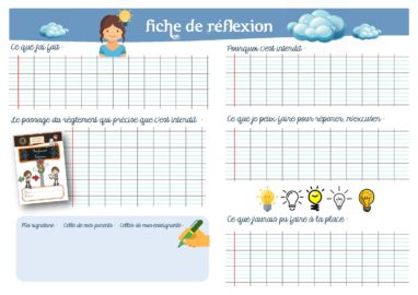 Fiche de réflexion – Ecole Primaire Jeanne d'Arc – Pacy-sur-Eure