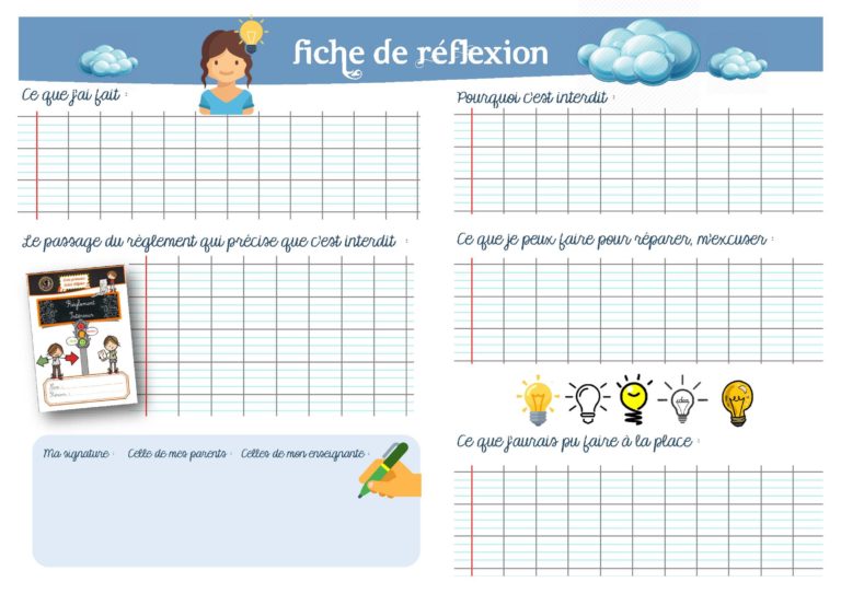 Fiche de réflexion – Ecole Primaire Jeanne d'Arc – Pacy-sur-Eure